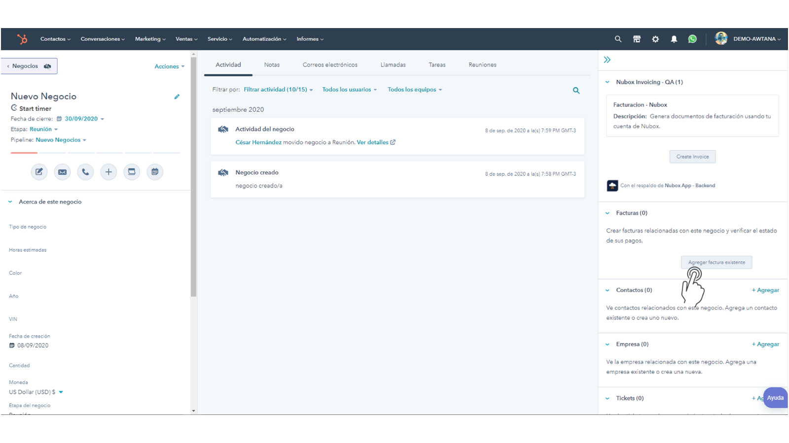 Integración de Nubox App con HubSpot | Conéctala aquí